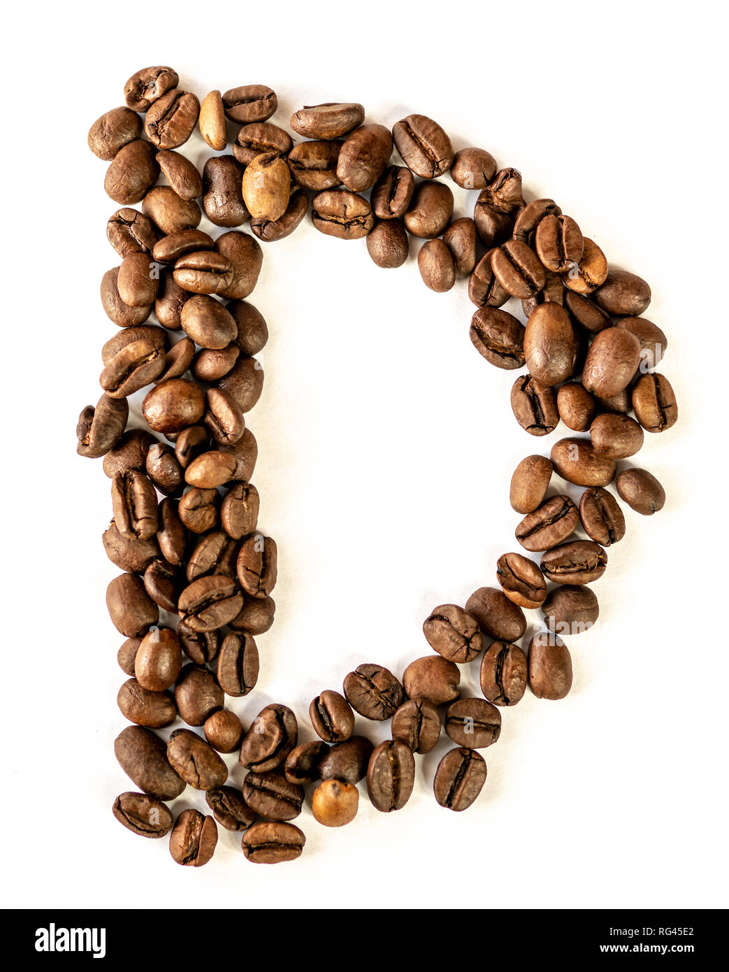 Letter made from coffee beans isolated on white background Stock Photo ...