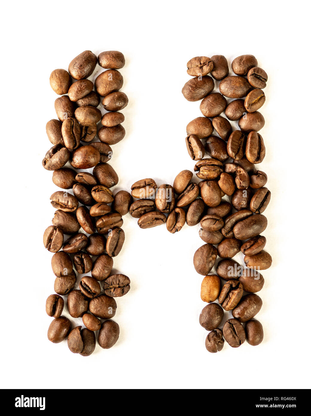 Letter made from coffee beans isolated on white background Stock Photo ...
