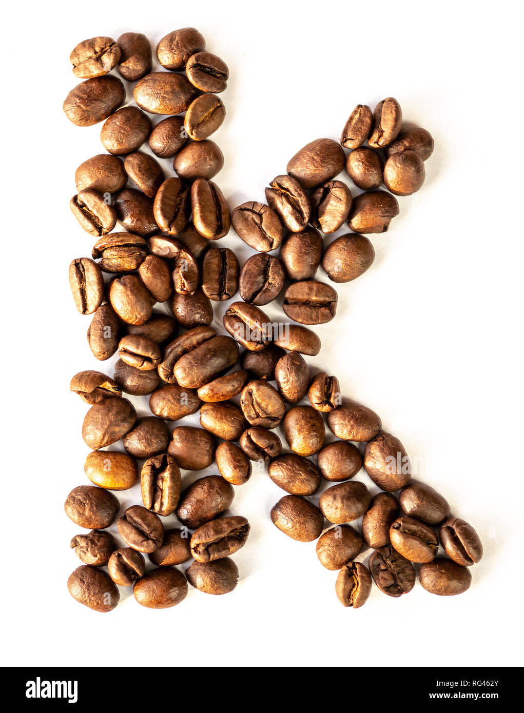 Letter made from coffee beans isolated on white background Stock Photo ...