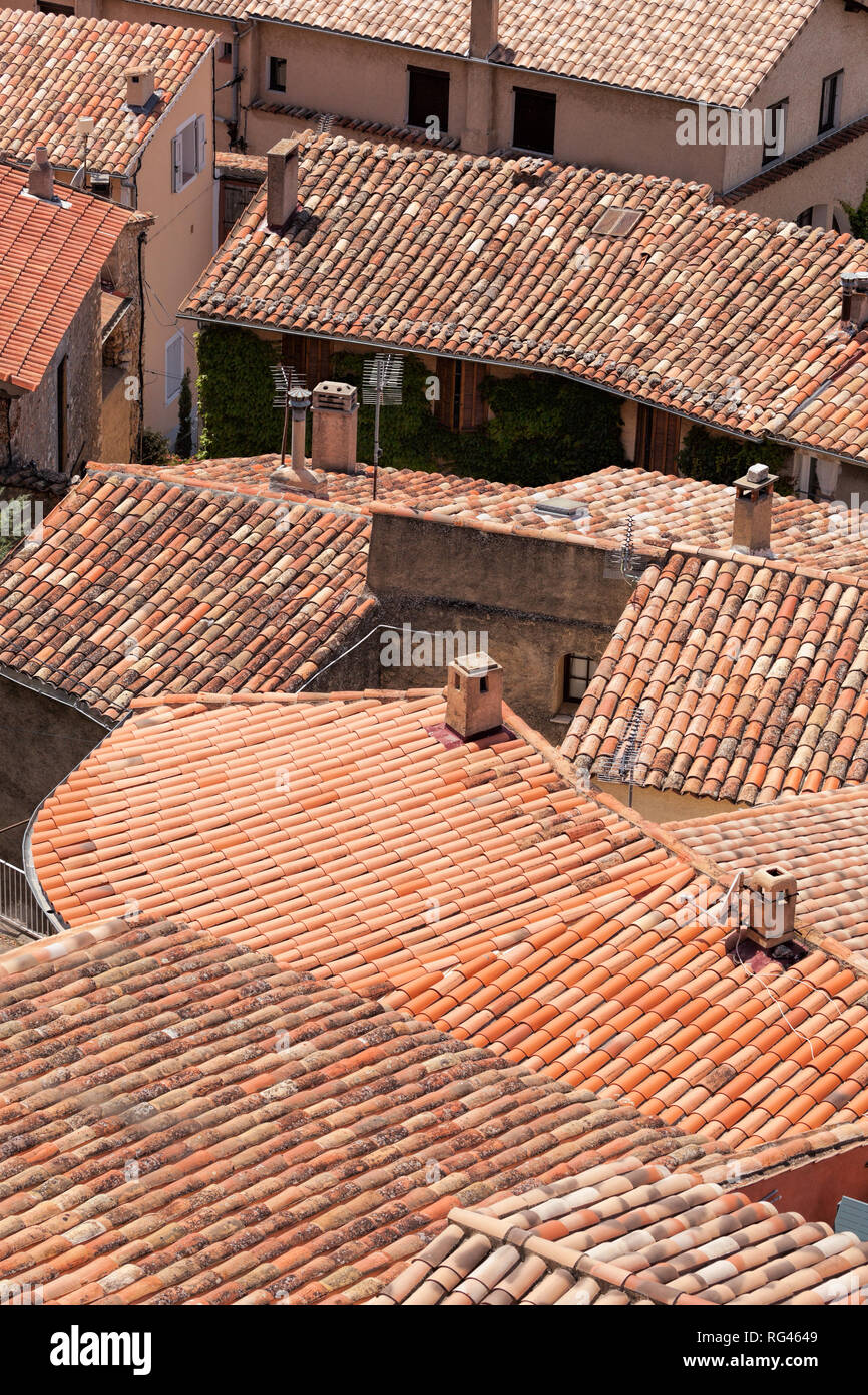 Roofs top in village, Provence, France Stock Photo - Alamy