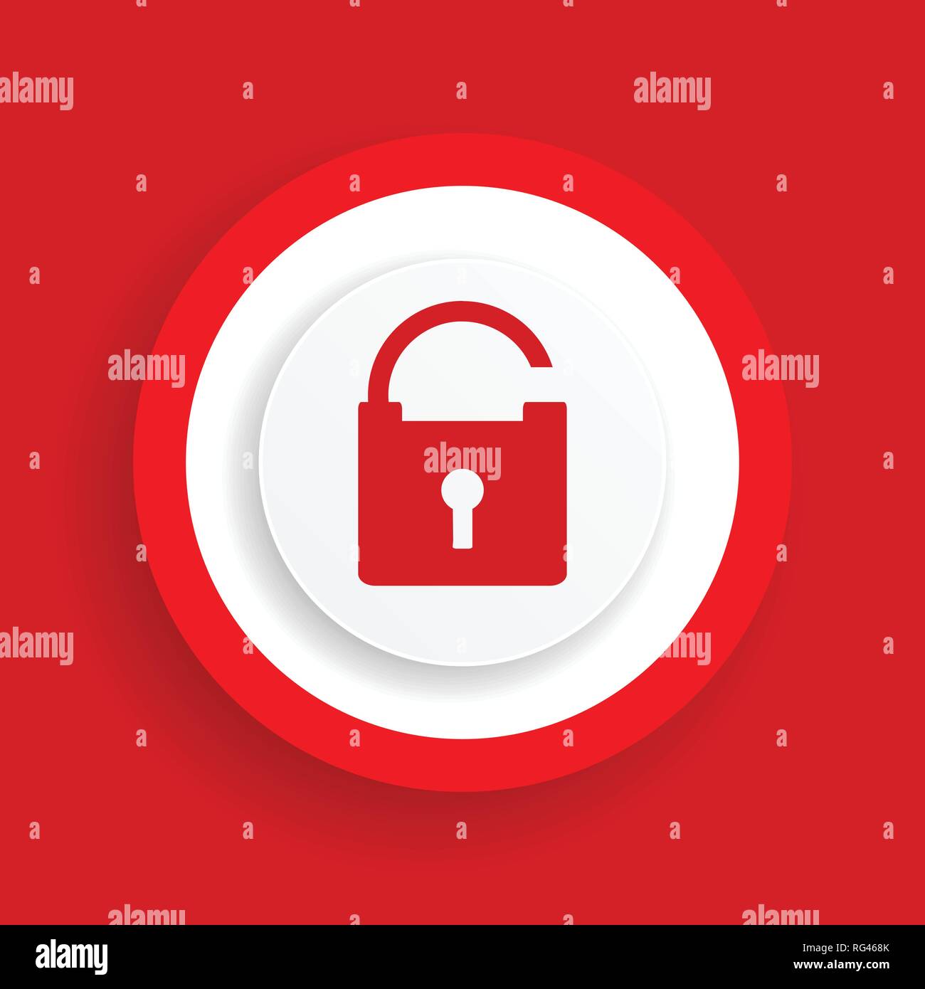 Open padlock vector icon, red secure sign Stock Vector Image & Art - Alamy