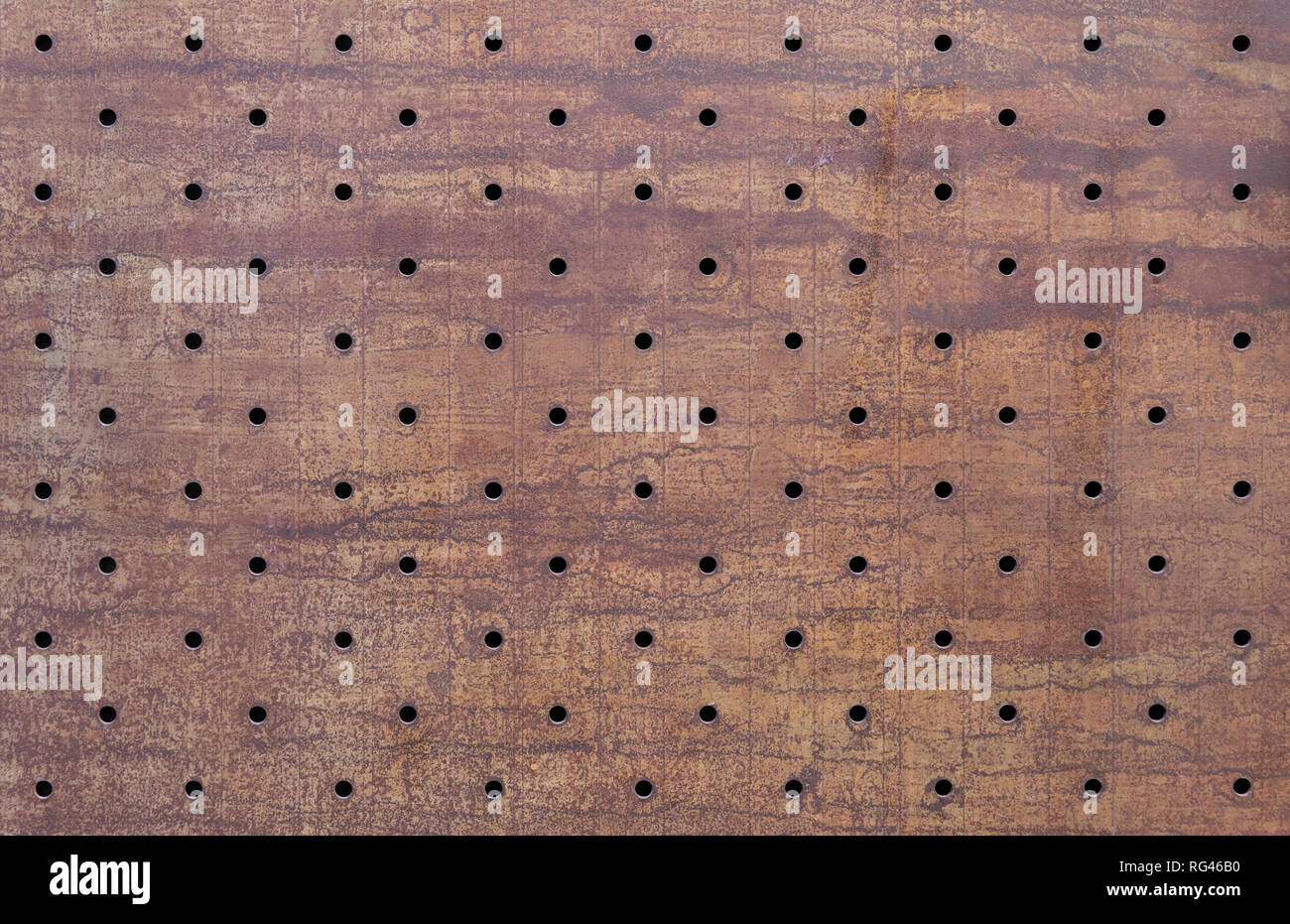 Old, rusty, perforated metal texture Stock Photo - Alamy