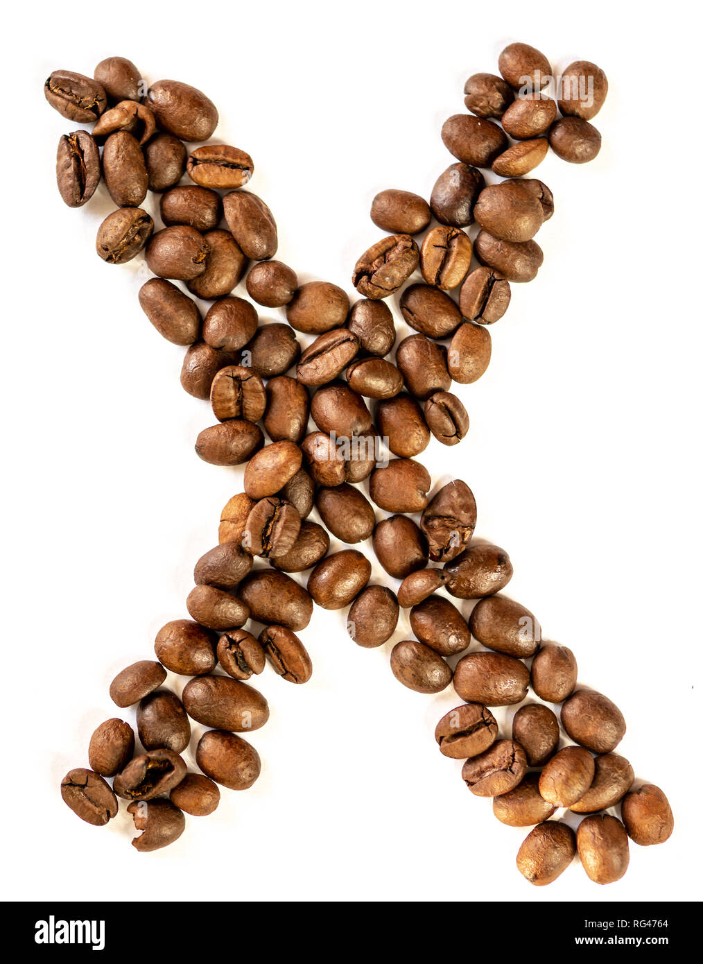 Letter made from coffee beans isolated on white background Stock Photo ...