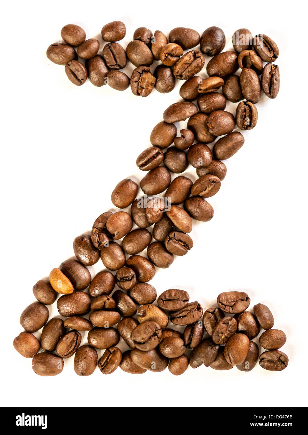 Letter made from coffee beans isolated on white background Stock Photo ...