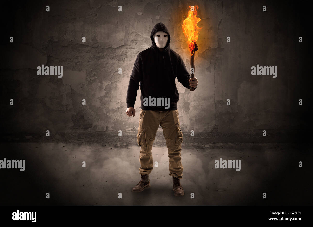 Man With Torch Light Dark High Resolution Stock Photography and Images ...