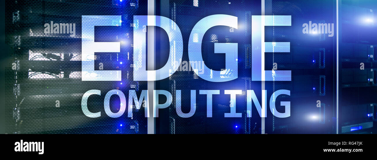EDGE computing, internet and modern technology concept on modern server ...
