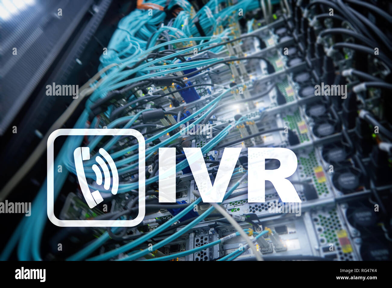 IVR Interactive voice response communication concept. Server room Stock ...