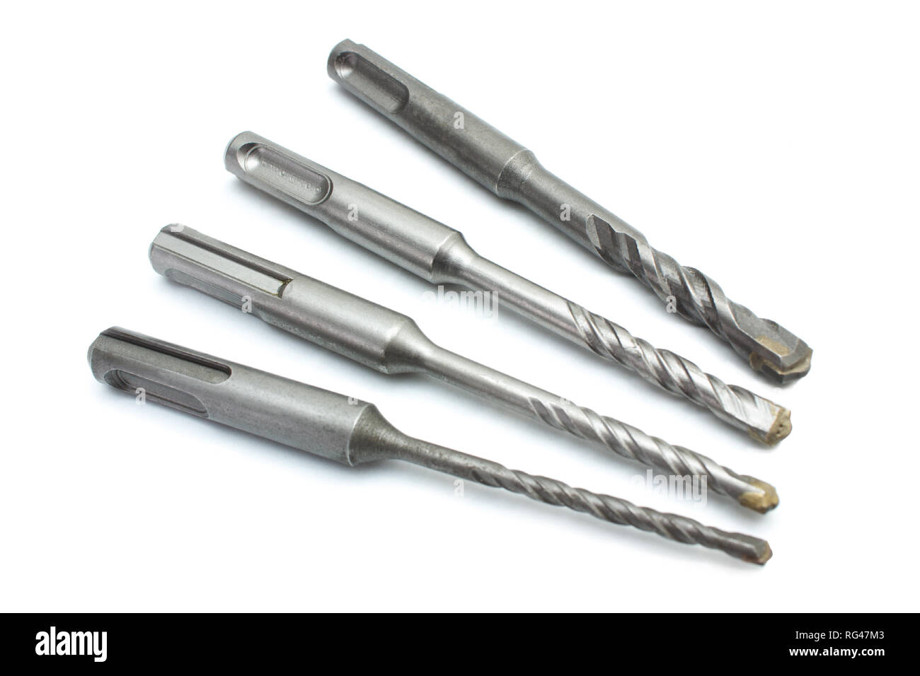 Drill bit for concrete different diameter isolated on white background ...