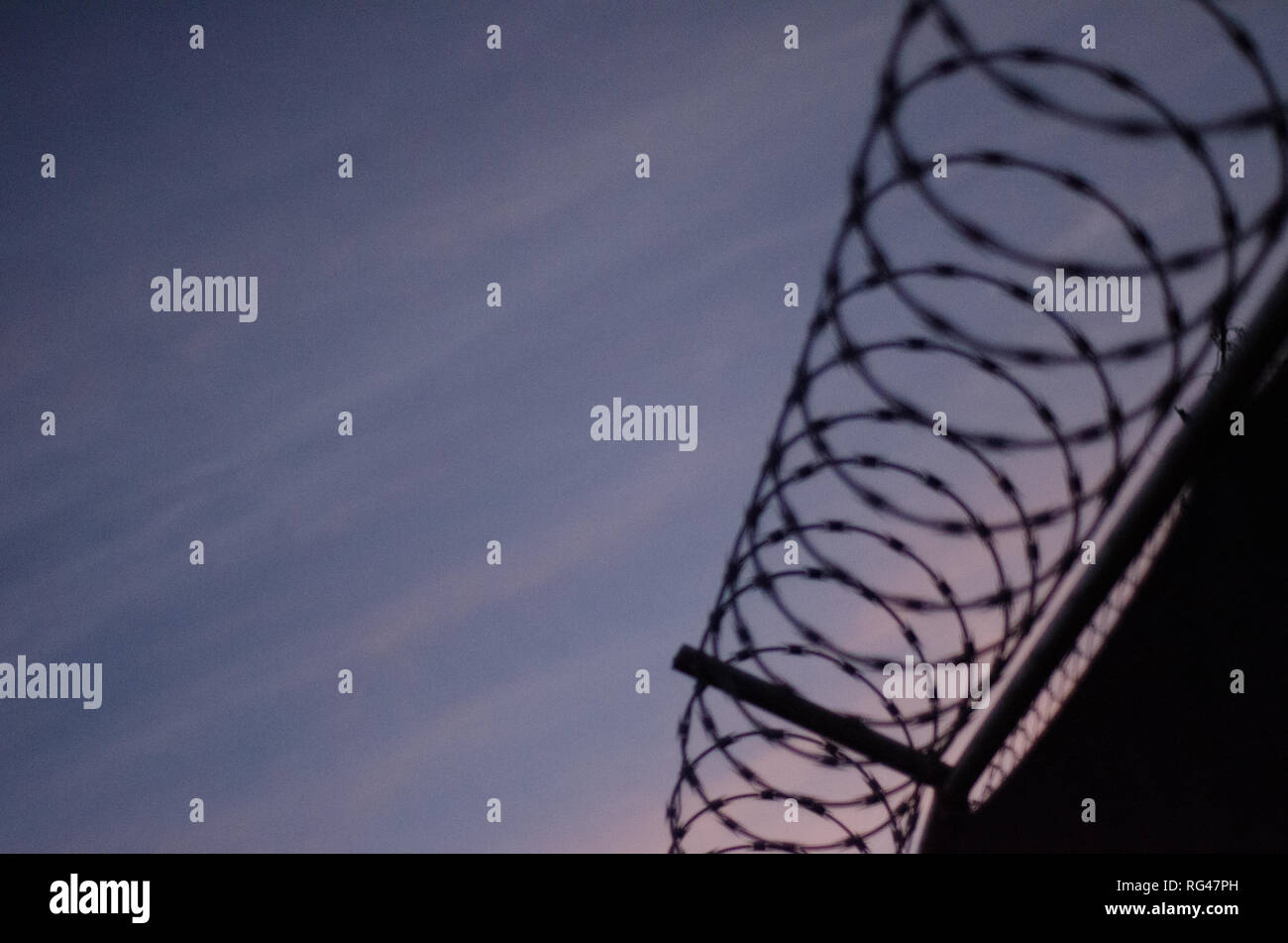 Razor wire fence wall hi-res stock photography and images - Alamy