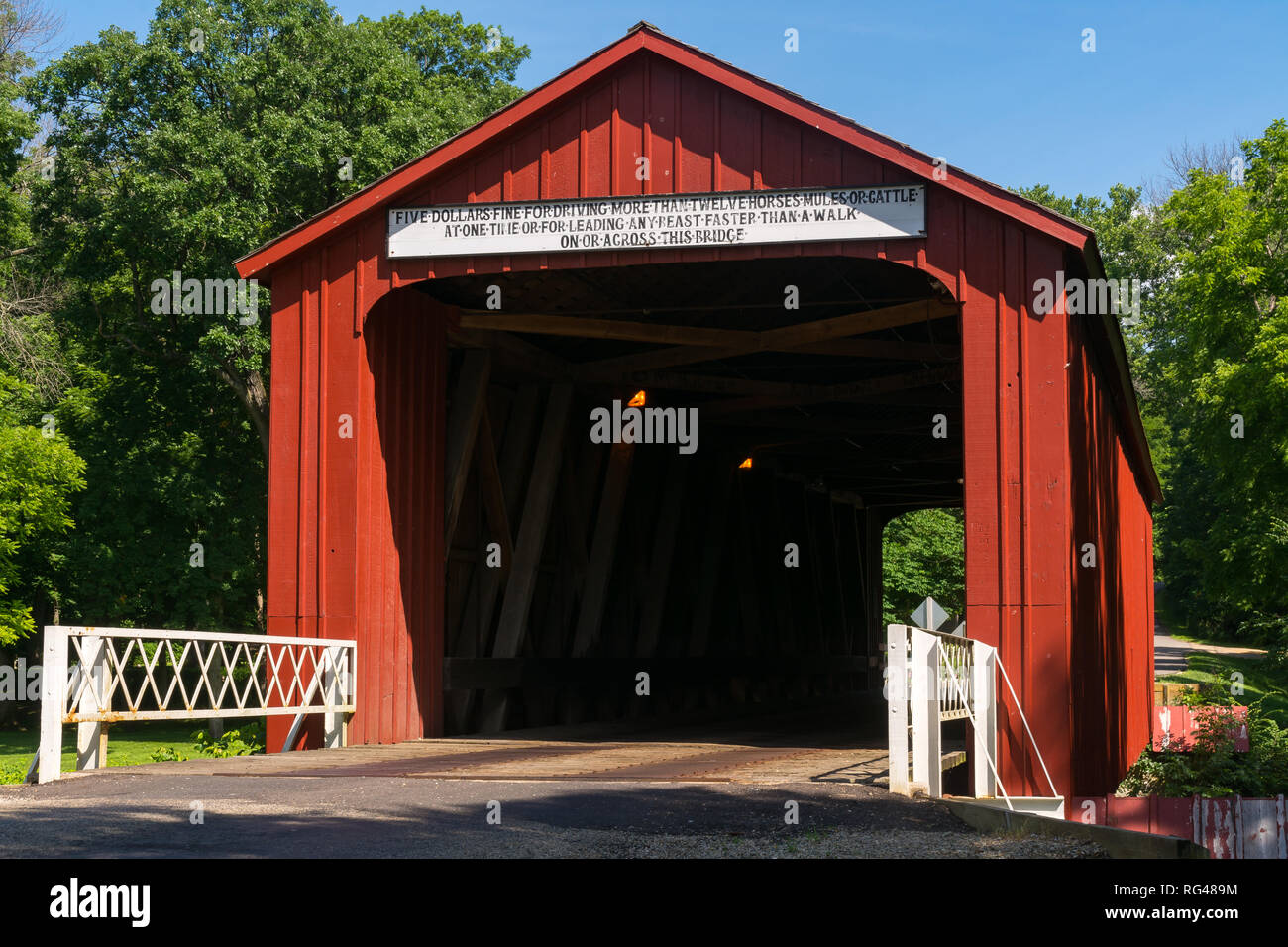 Red Covered Bridge. The oldest covered bridge in Illinois built in 1863 ...