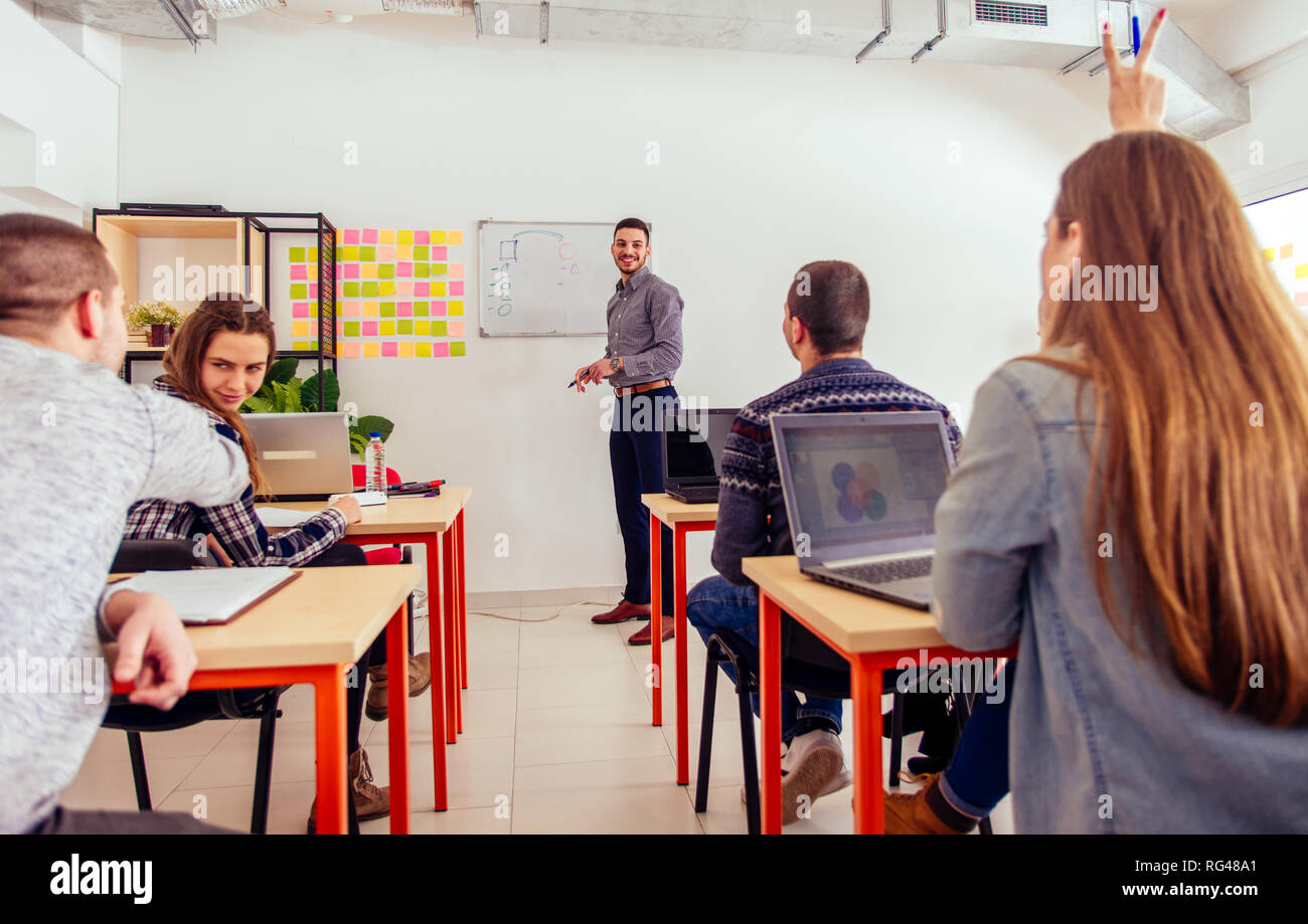 Interesting group of students is having fun on class Stock Photo - Alamy