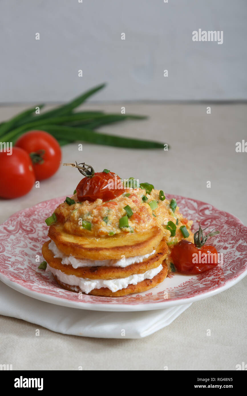 Colombian scrambled eggs huevos pericos with tomato and onion Stock ...