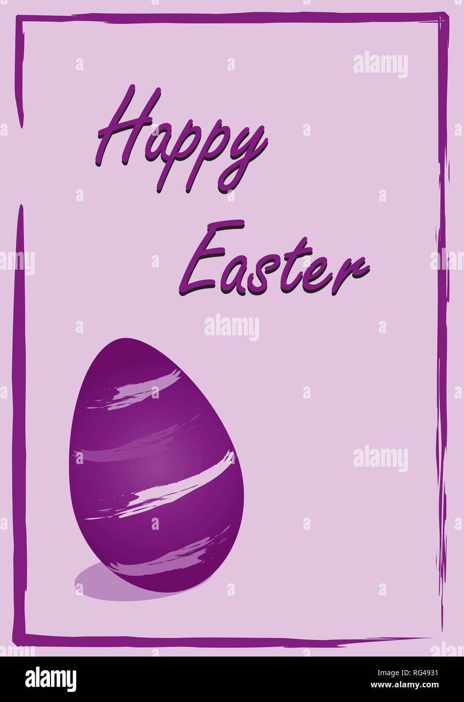 Easter card with striped Easter eggs and the text Happy Easter in ...