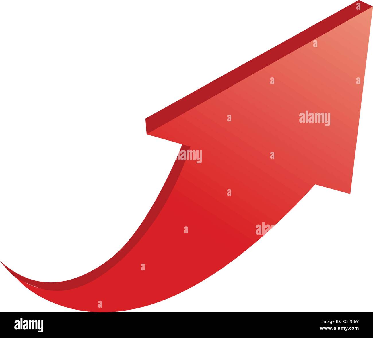 3D red arrow up, Vector illustration isolated on white Stock Vector ...