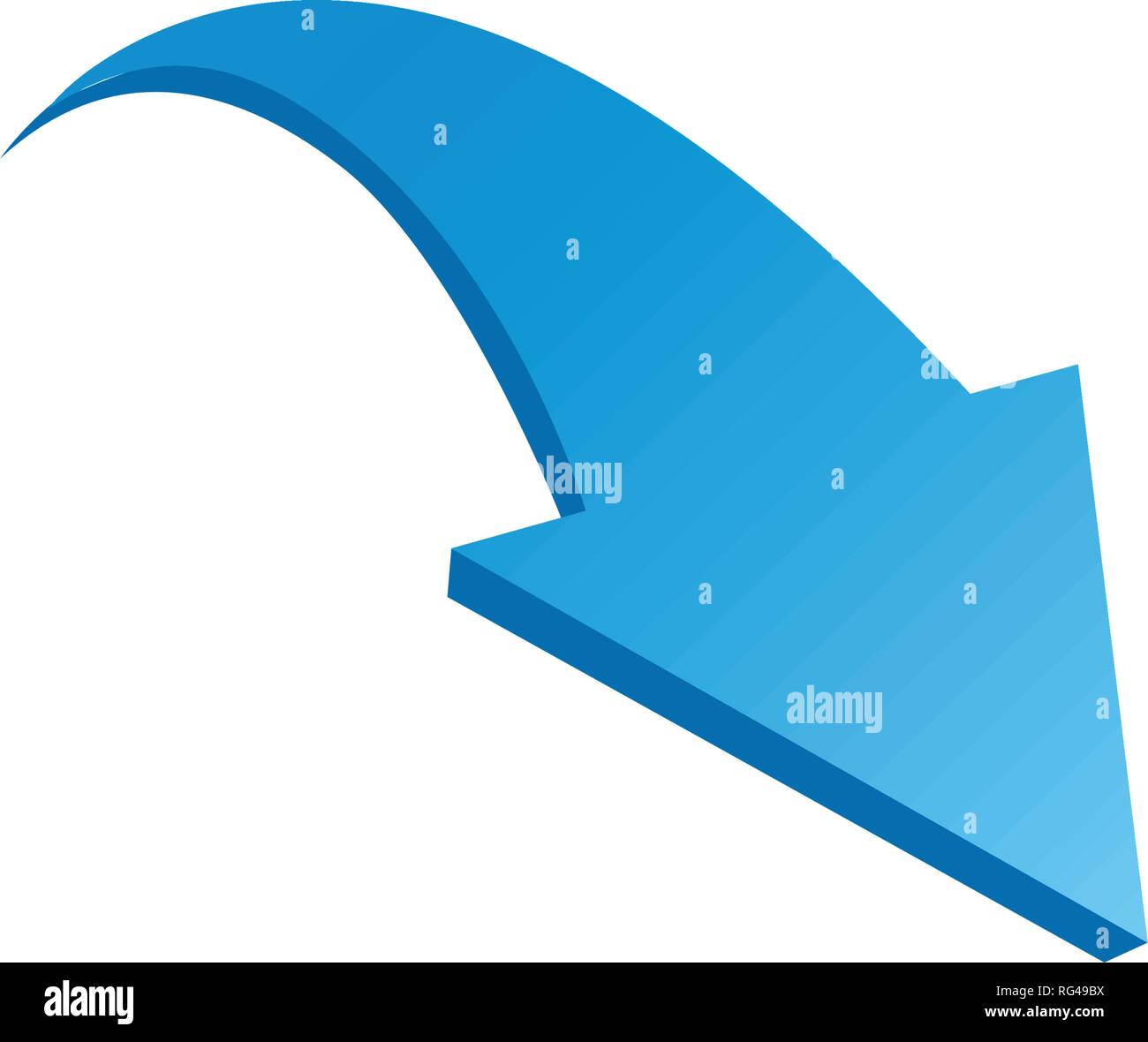 3d red curved arrow shadow Stock Vector Images - Alamy