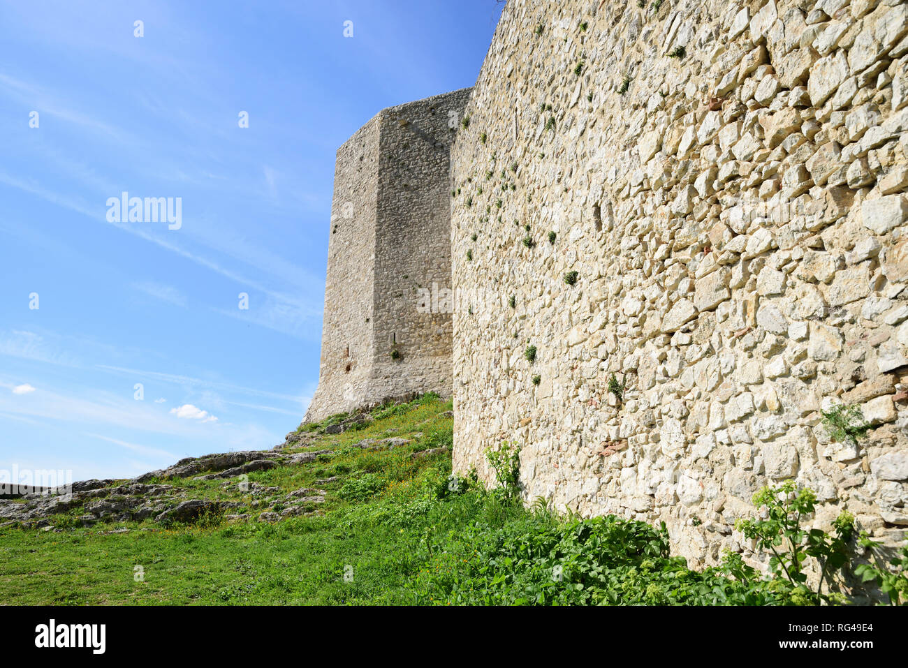 defensive walls built in the Middle Ages, Italy Stock Photo - Alamy