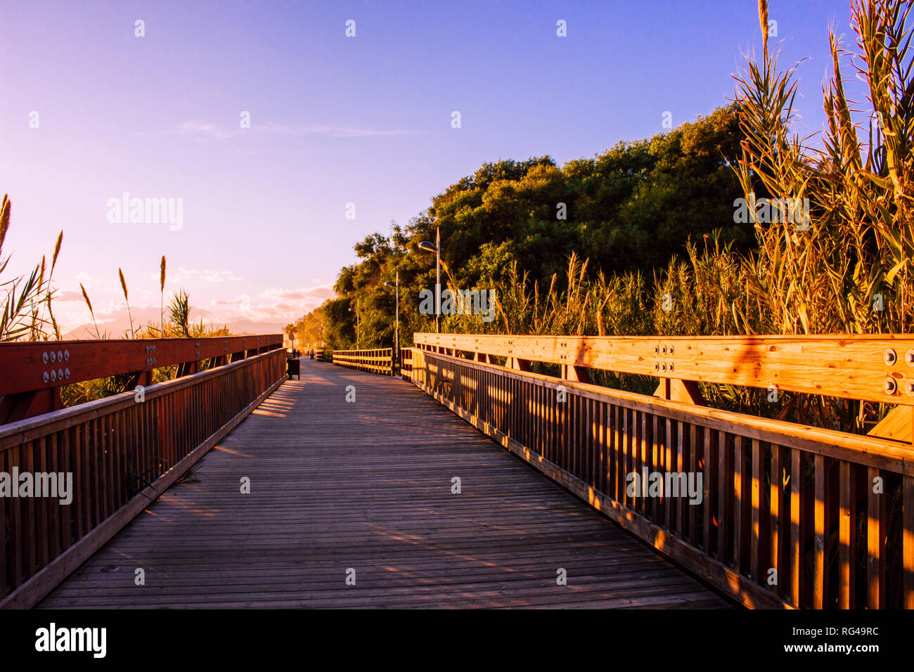 Promenade “Senda Litoral”. Beach and promenade of Marbella Stock Photo ...