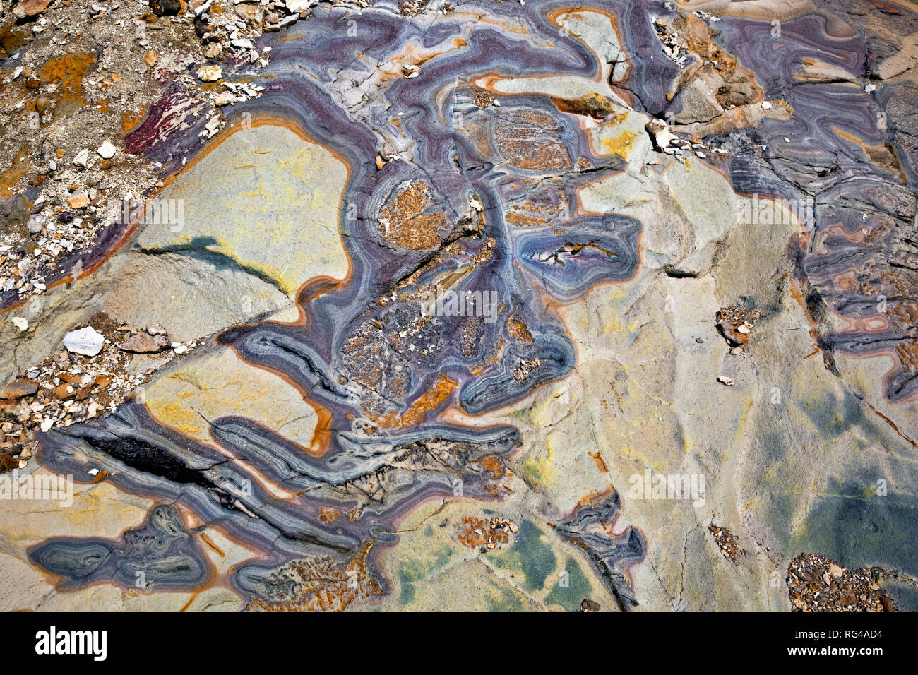 WY02976-00...WYOMING - Nodules in the rocks along the shores of ...