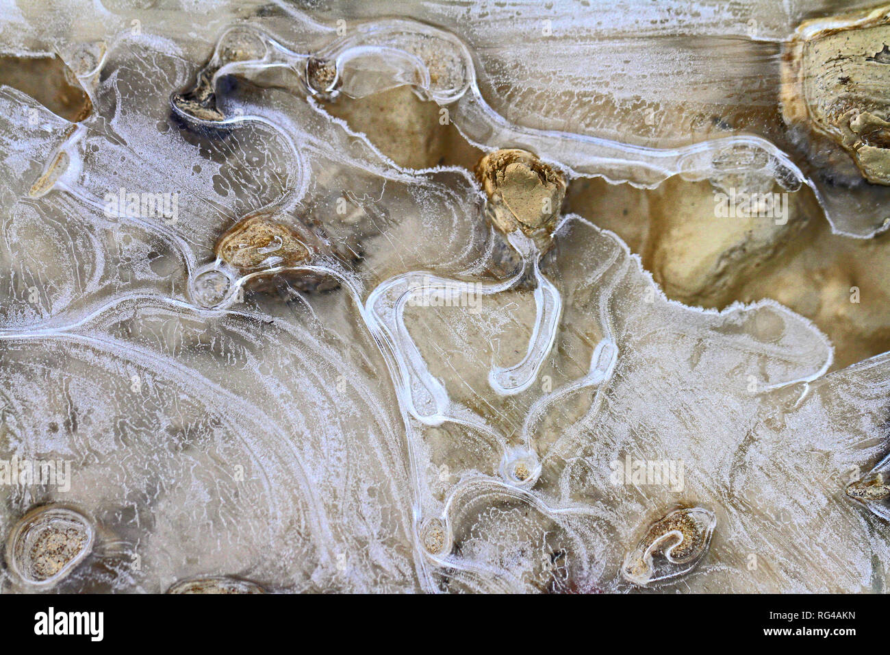 Texture of iced puddle hi-res stock photography and images - Alamy