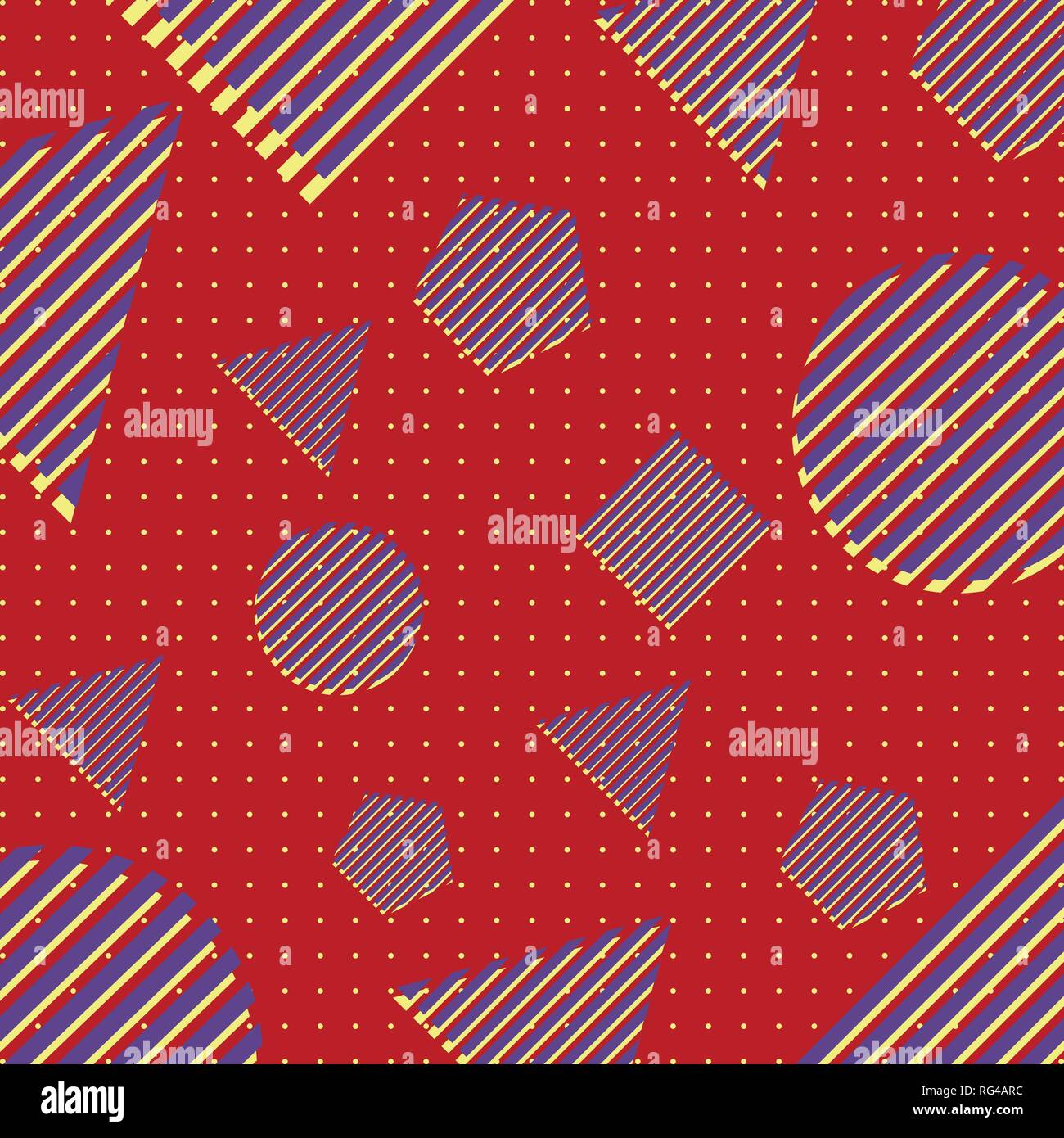 Abstract geometric pattern. Memphis style. Retro, bright colorful ...