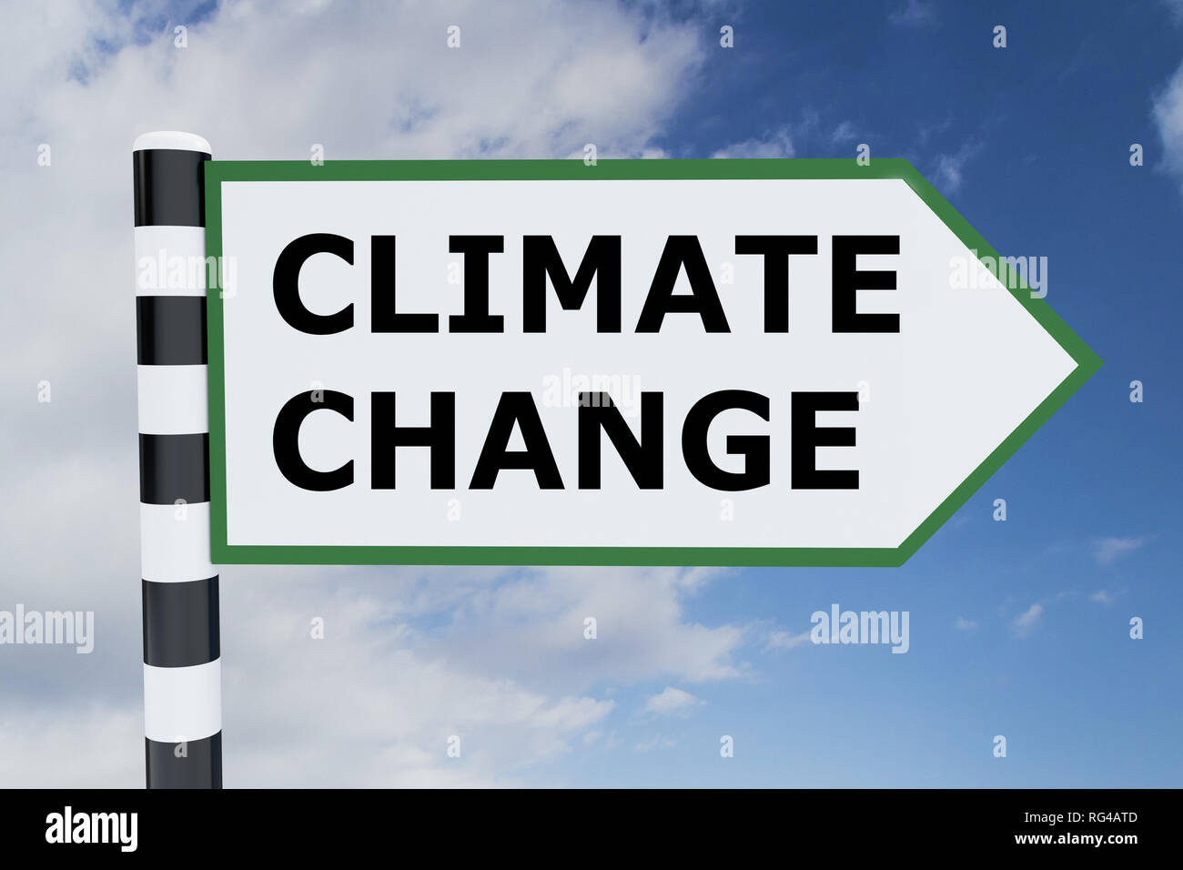 3D illustration of CLIMATE CHANGE script on road sign Stock Photo - Alamy