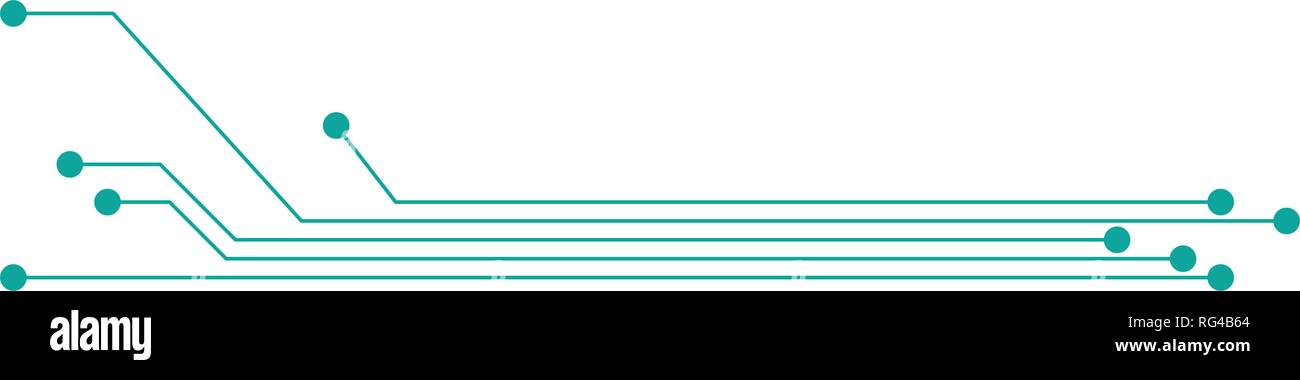 Vector flat circuit board lines. Vector illustration isolated on white ...