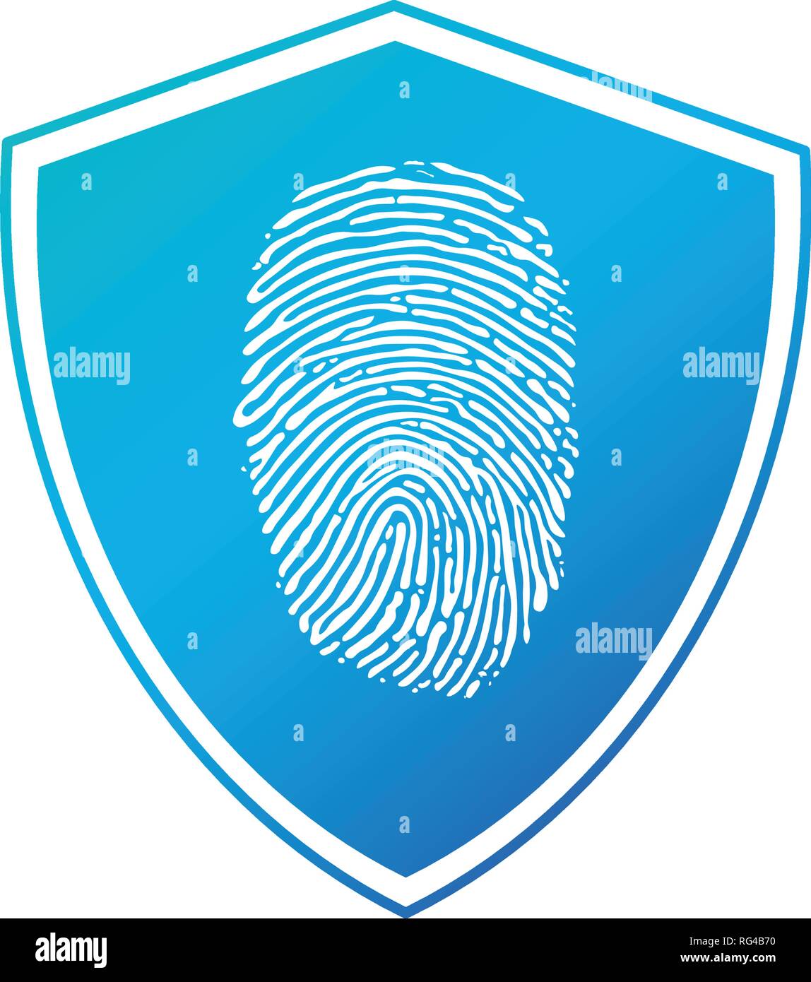 Security company vector logo. Fingerprint shield business safety ...