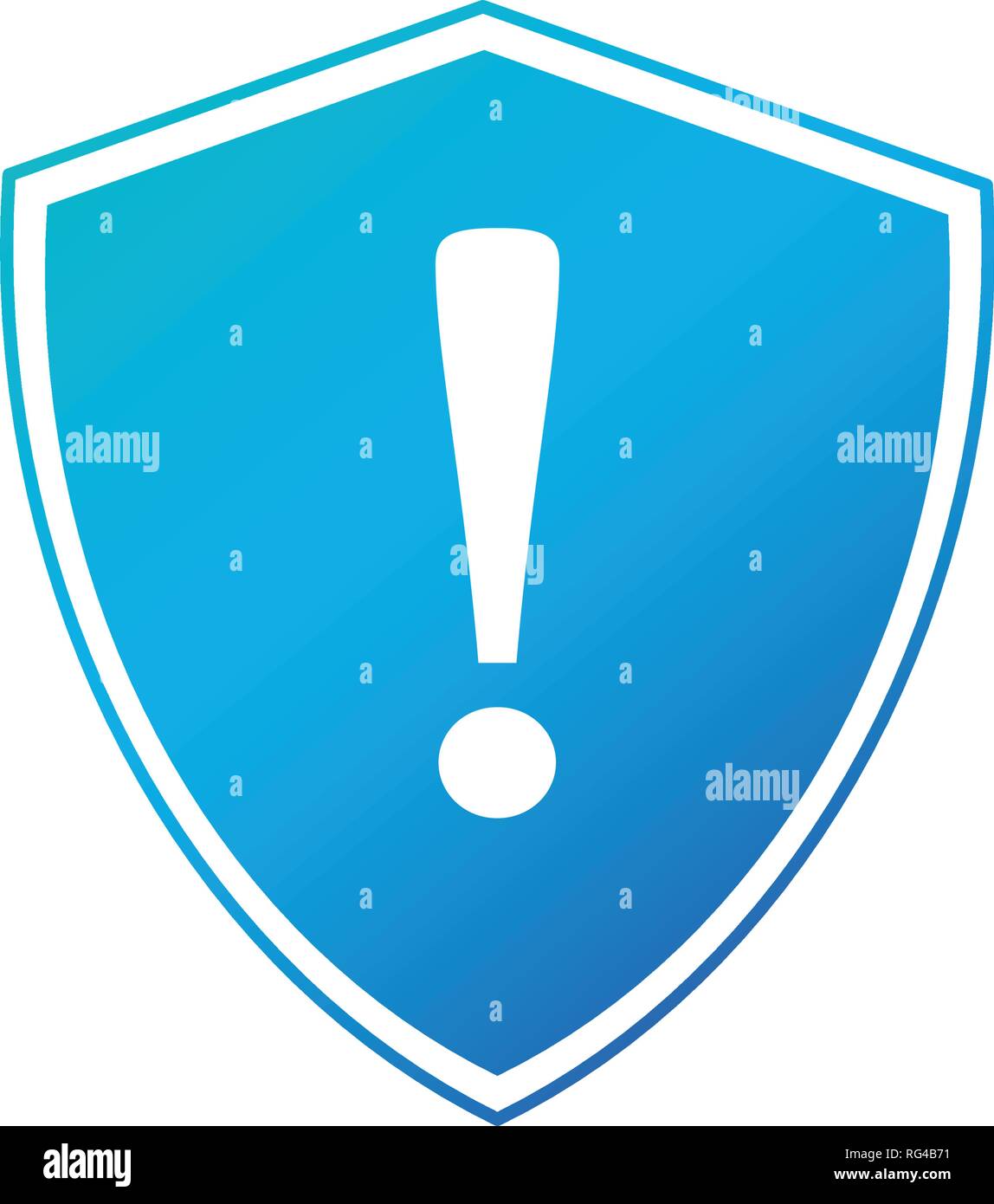 Shield with exclamation mark icon vector. Protection Warning ...