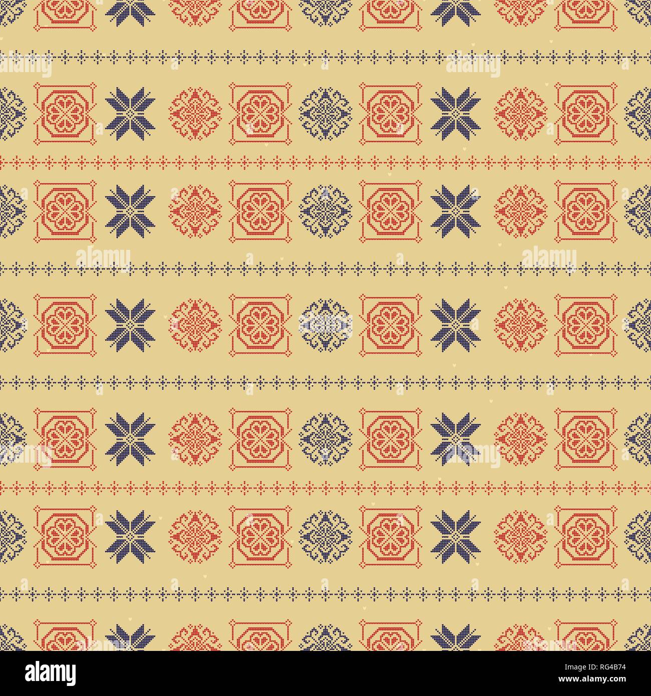 Traditional Norway Style Seamless Knitting Pattern. Abstract ethnic ...