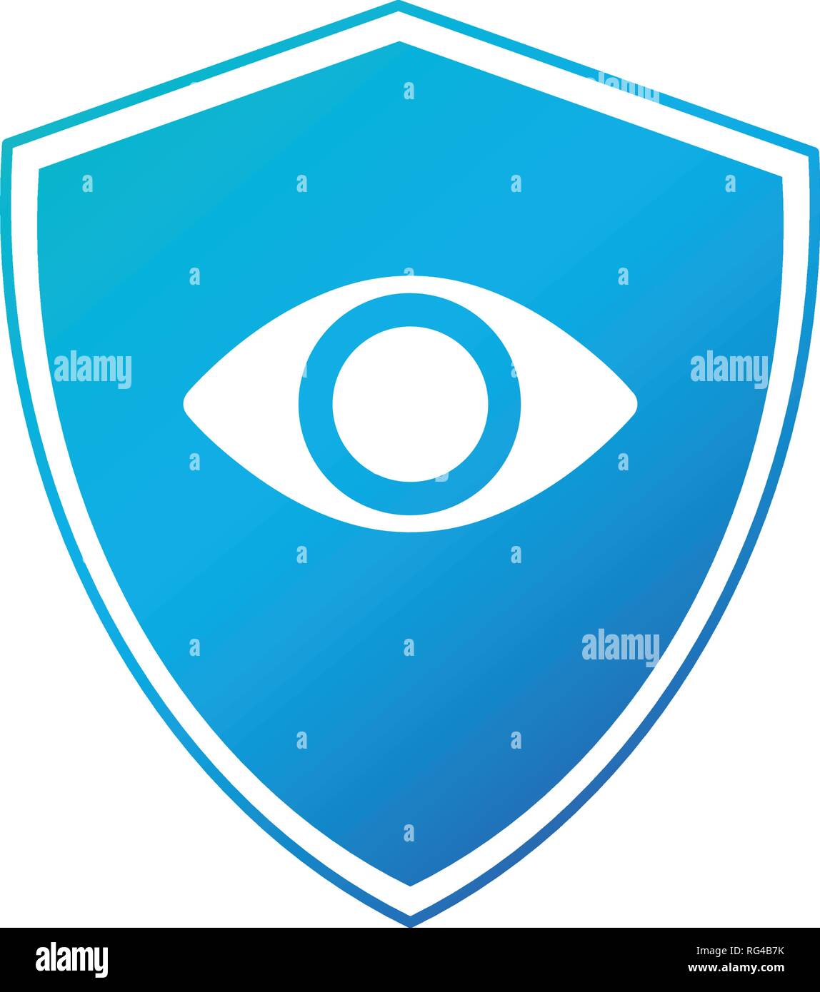 Shield with eye, safe protection. Vector illustration isolated on white ...