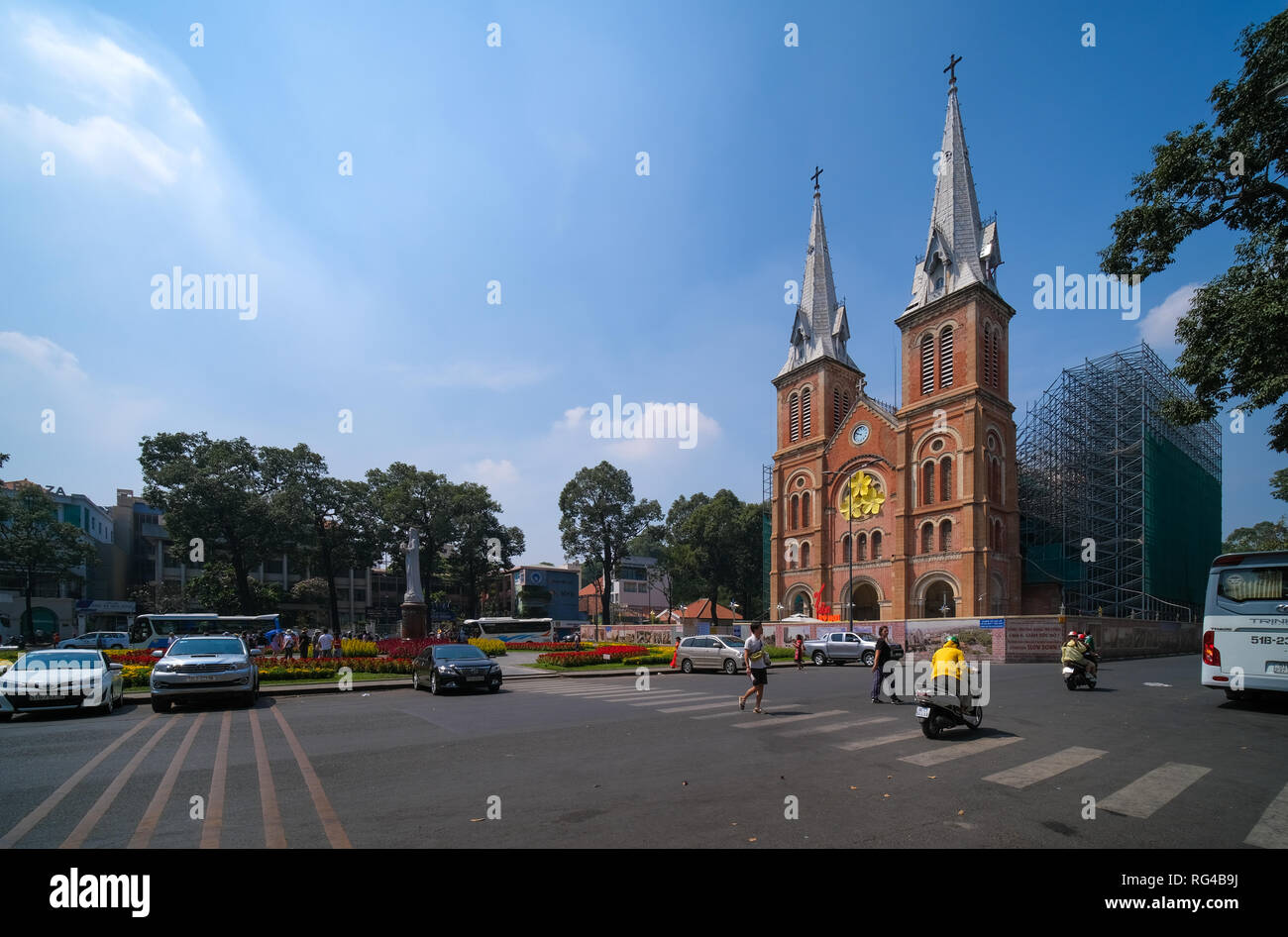 Notre Dame Cathedral or Nha Tho Duc Ba. Stock photo of Notre-Dame ...