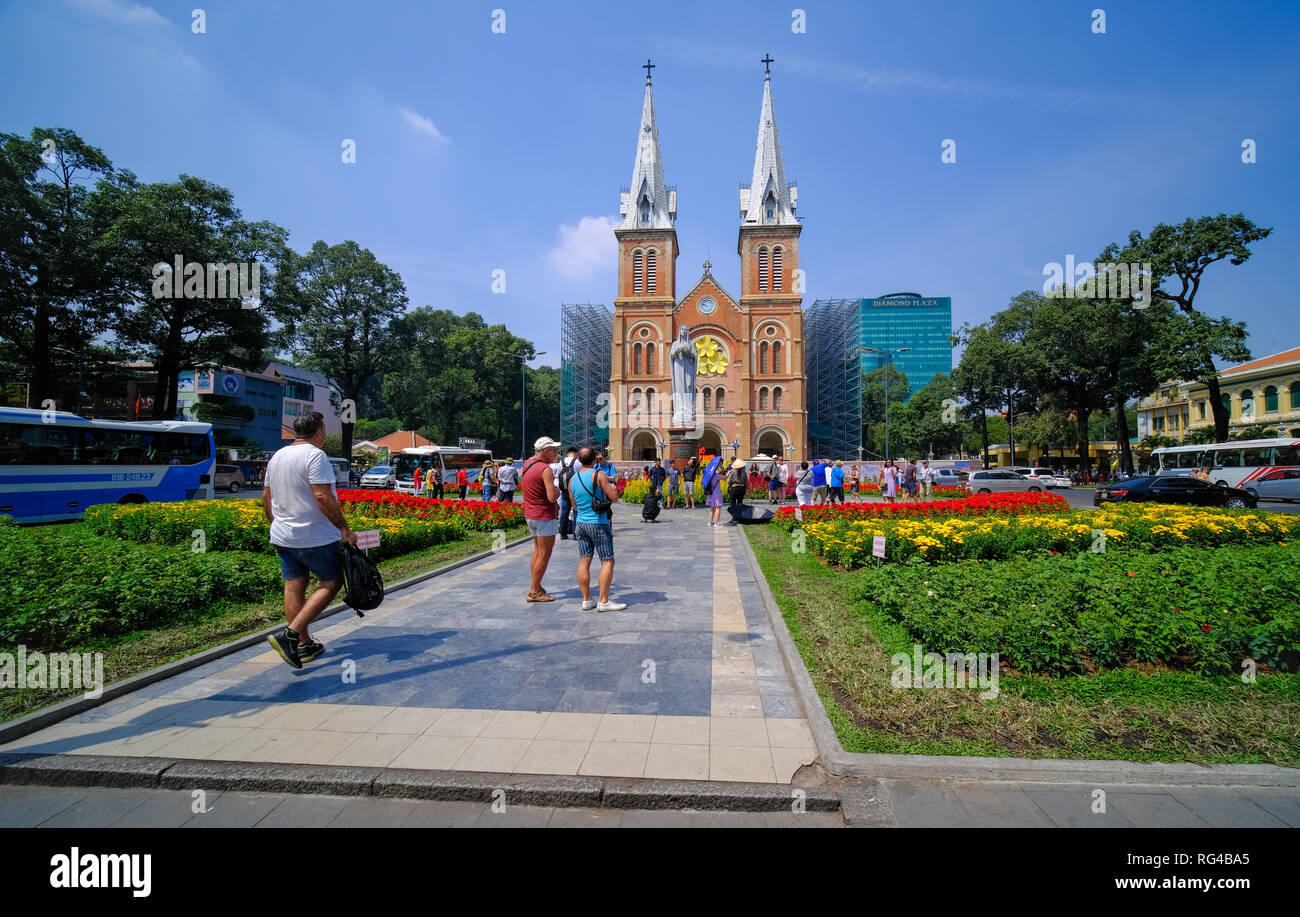 Notre Dame Cathedral or Nha Tho Duc Ba. Stock photo of Notre-Dame ...
