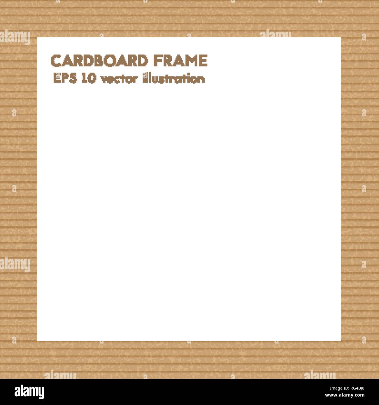Square cardboard frame. Vector illustration. Place for photos and text ...