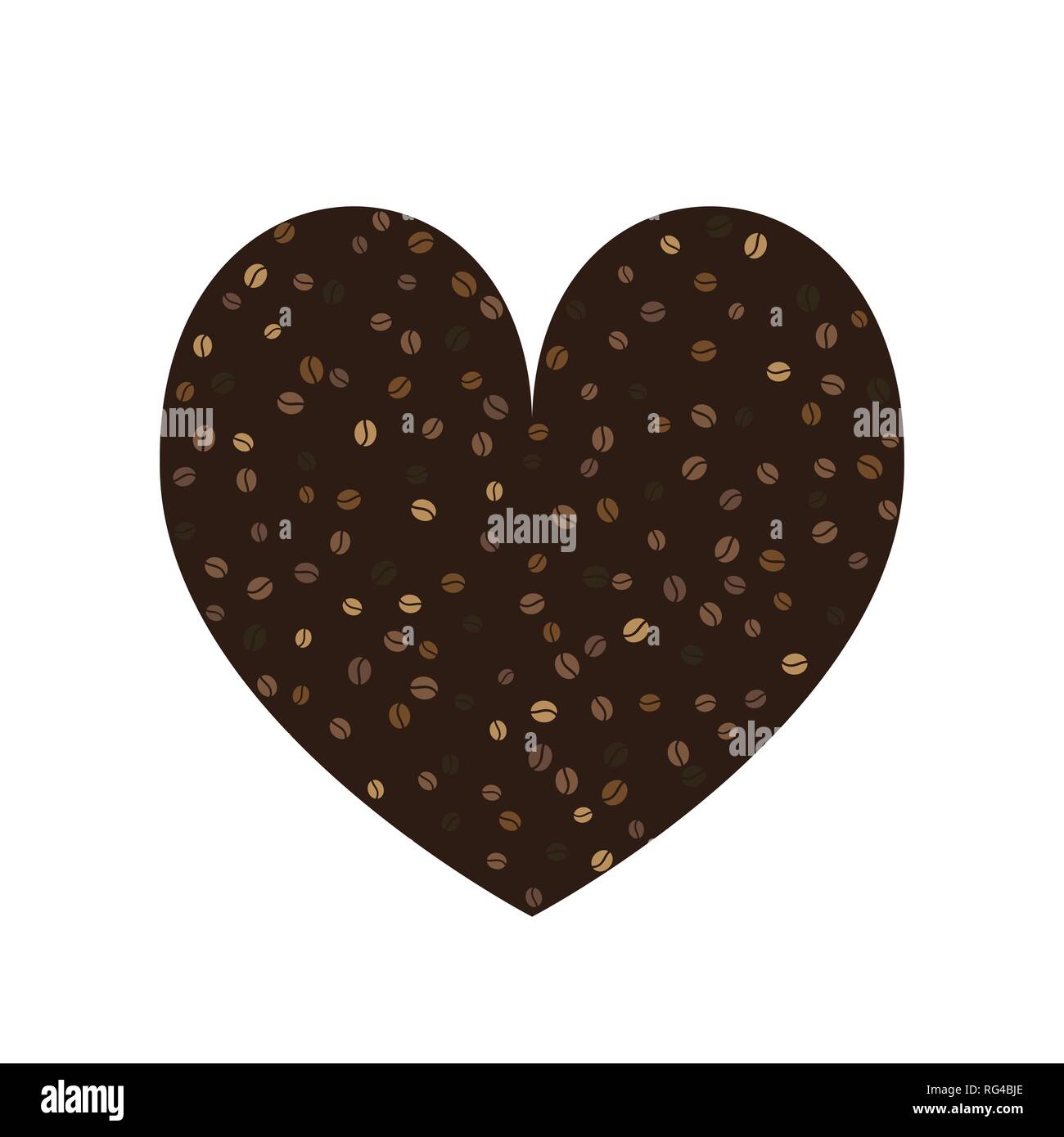 Coffee beans. Vector illustration. Valentines day. Shape of heart ...