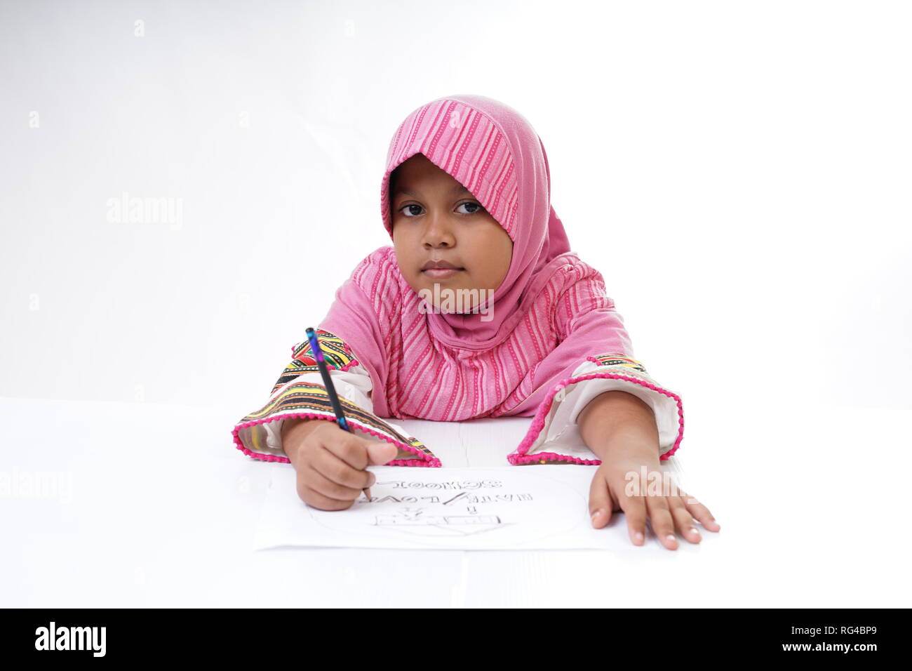 Student girl doing his school work or homework Stock Photo - Alamy