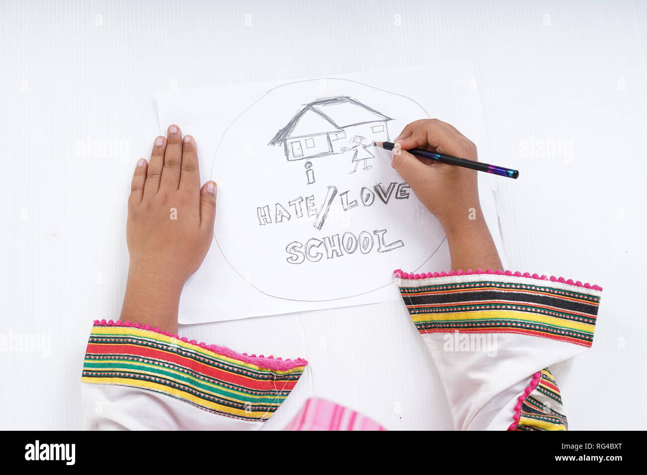 Writing Hand Drawing For Kids