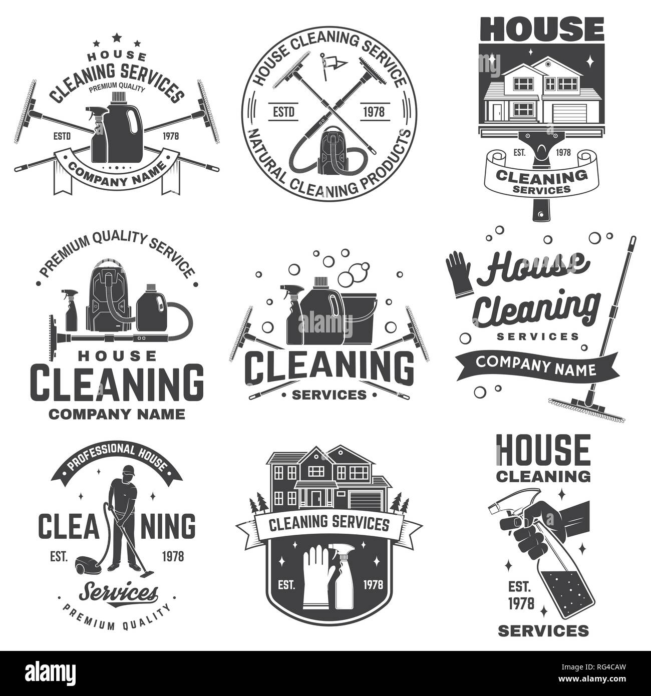 Cleaning company badge, emblem. Vector illustration. Concept for shirt ...