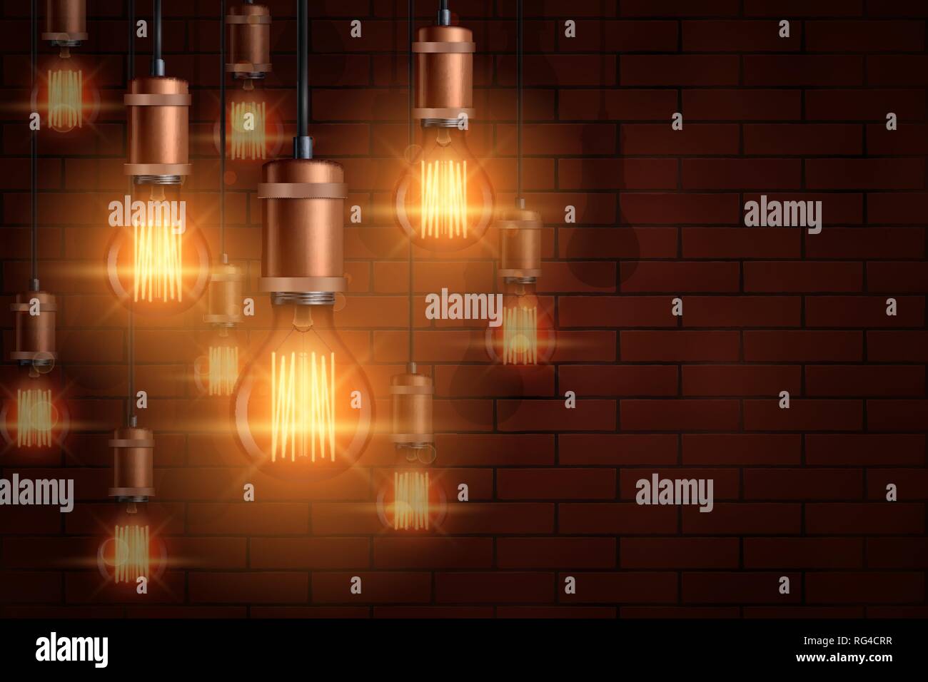 Decorative edison light bulb background Stock Vector Image & Art - Alamy