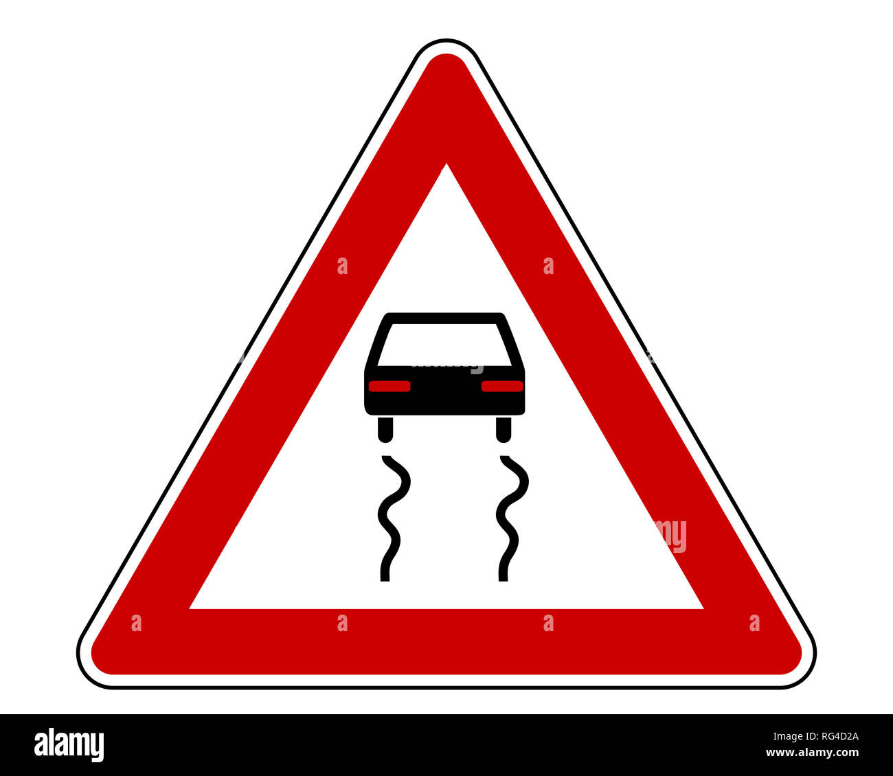 Traffic sign with car Stock Photo - Alamy
