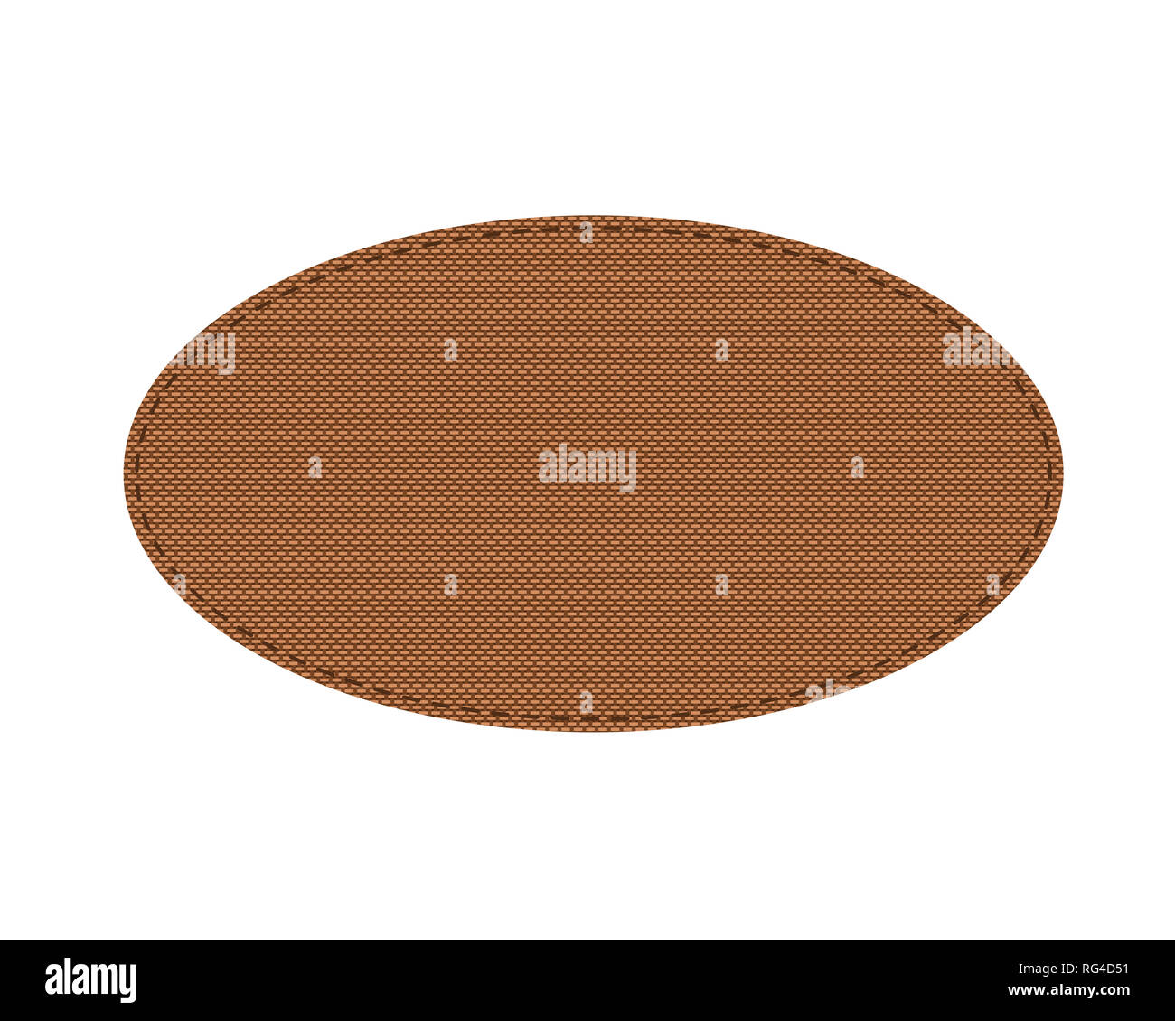 Oval patch with stitches Stock Photo - Alamy