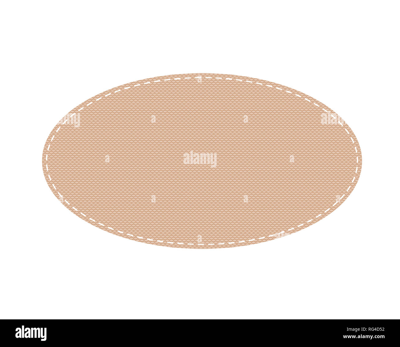 Oval patch with stitches Stock Photo - Alamy