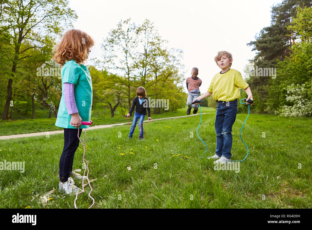 Skipping rope children hi-res stock photography and images - Alamy