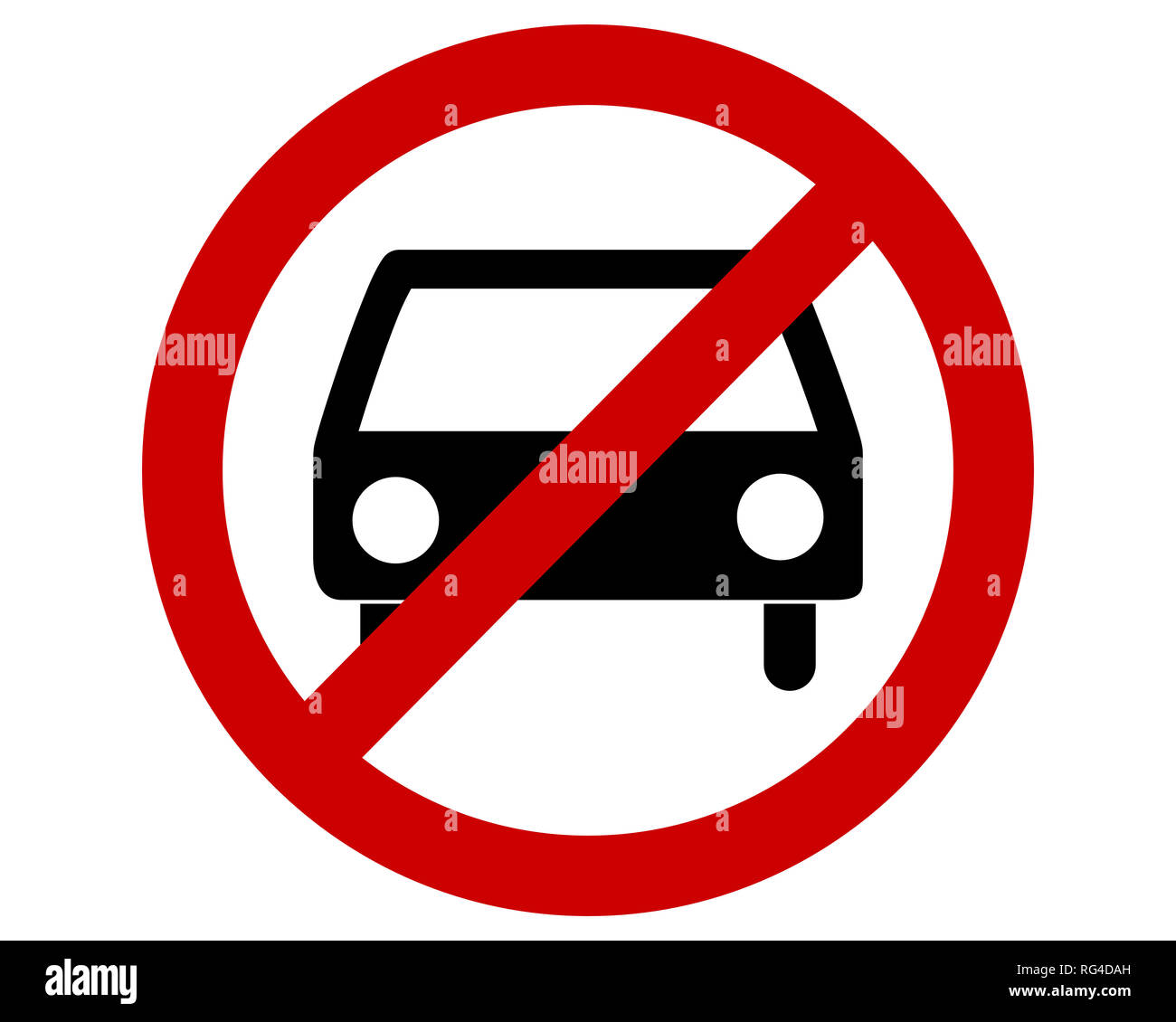 Traffic sign with car Stock Photo - Alamy