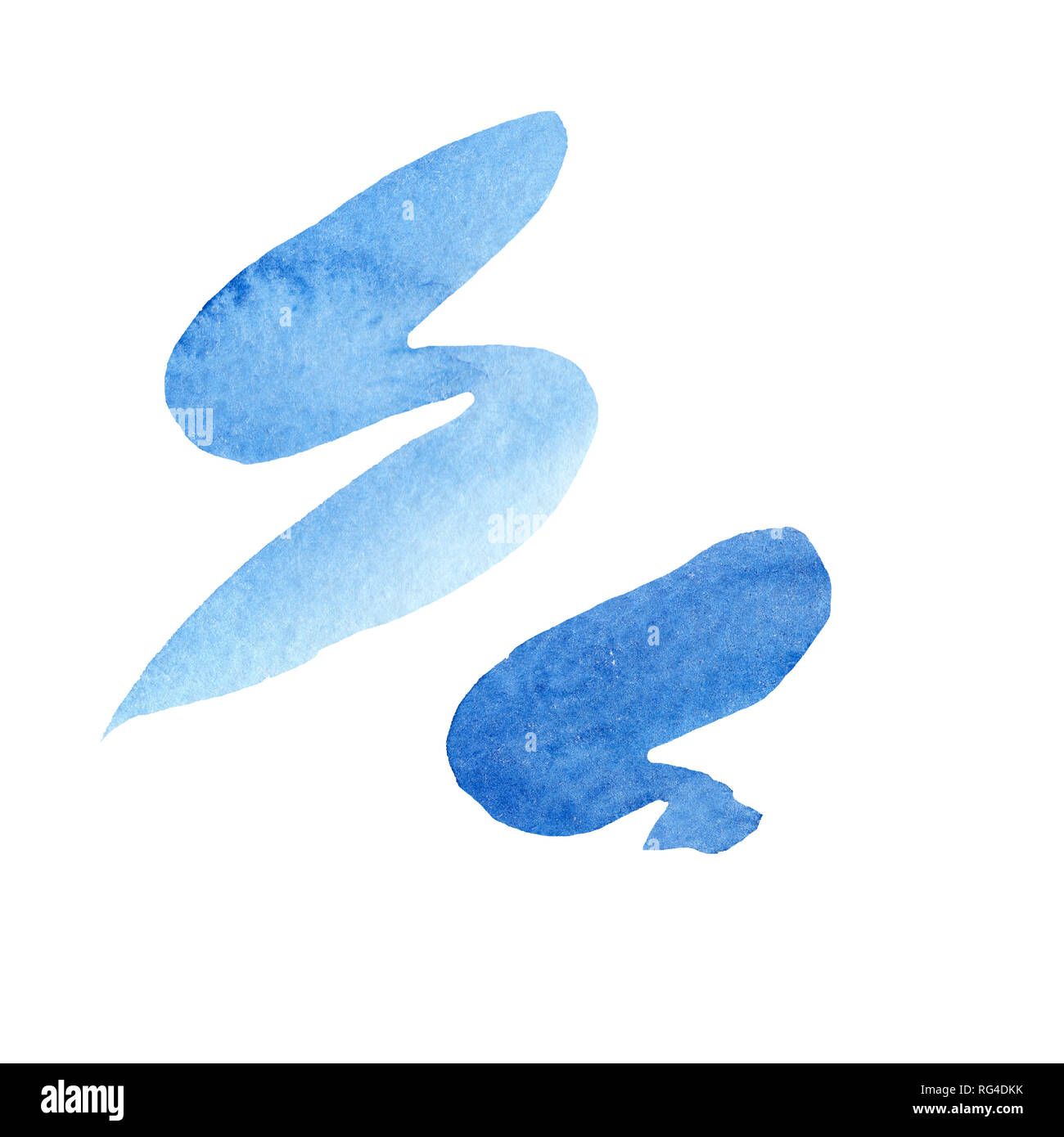 Abstract watercolor paper splash shapes isolated drawing. Illustration ...