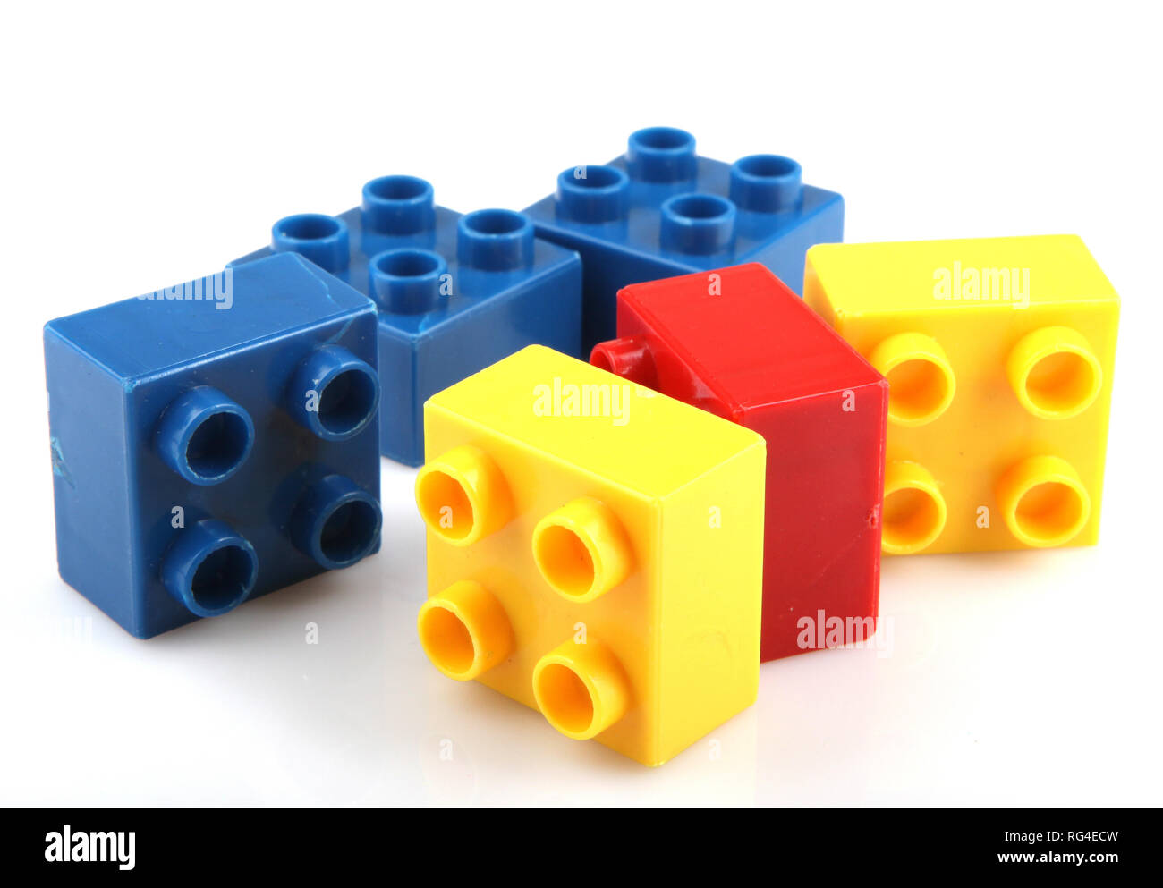 Building Blocks Isolated On White Stock Photo - Alamy