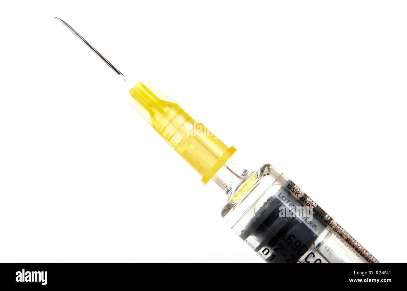 Syringe on white background Stock Photo - Alamy