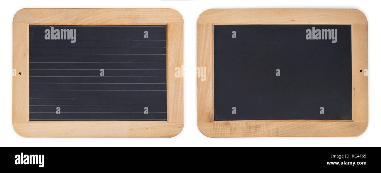 Front and Backside from blank Blackboard isolated on white background ...
