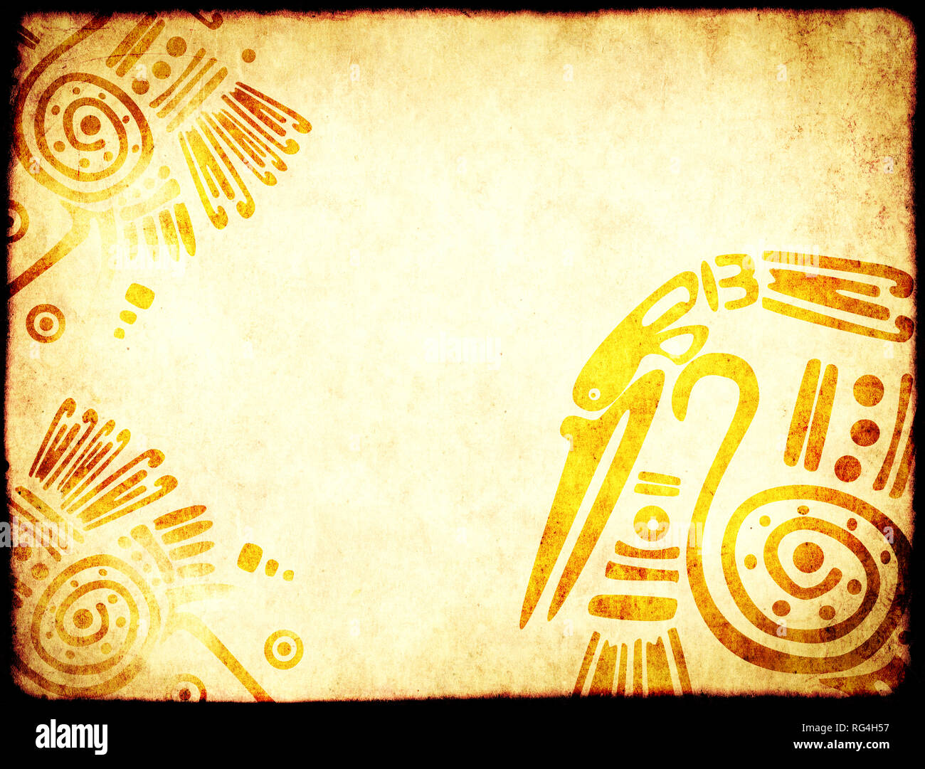 Background with grunge paper texture of yellow color and American ...