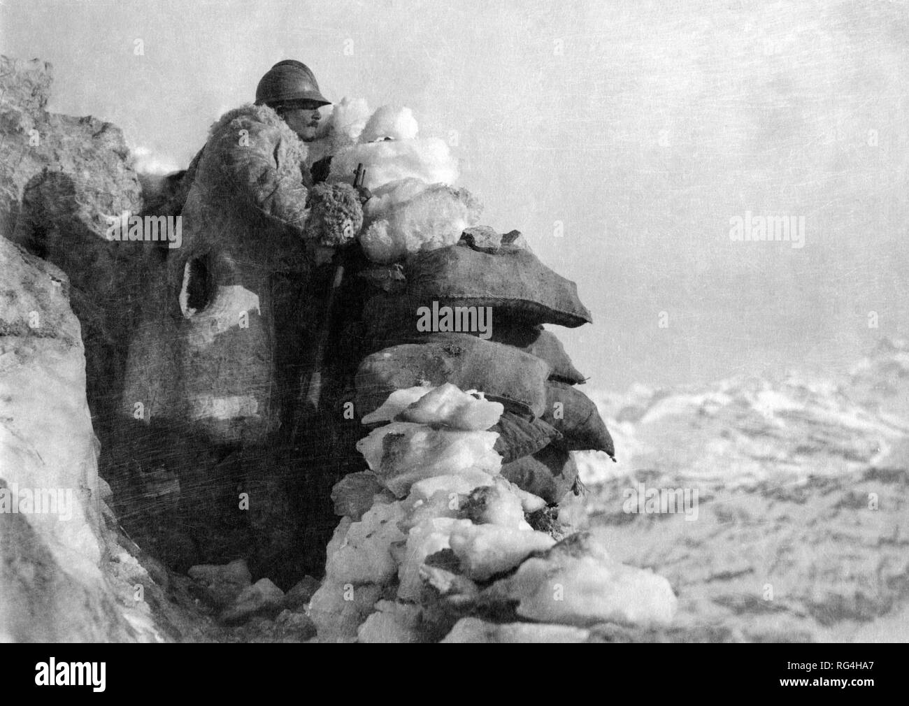 lookout post on monte nero, first world war, 1915-18 Stock Photo - Alamy