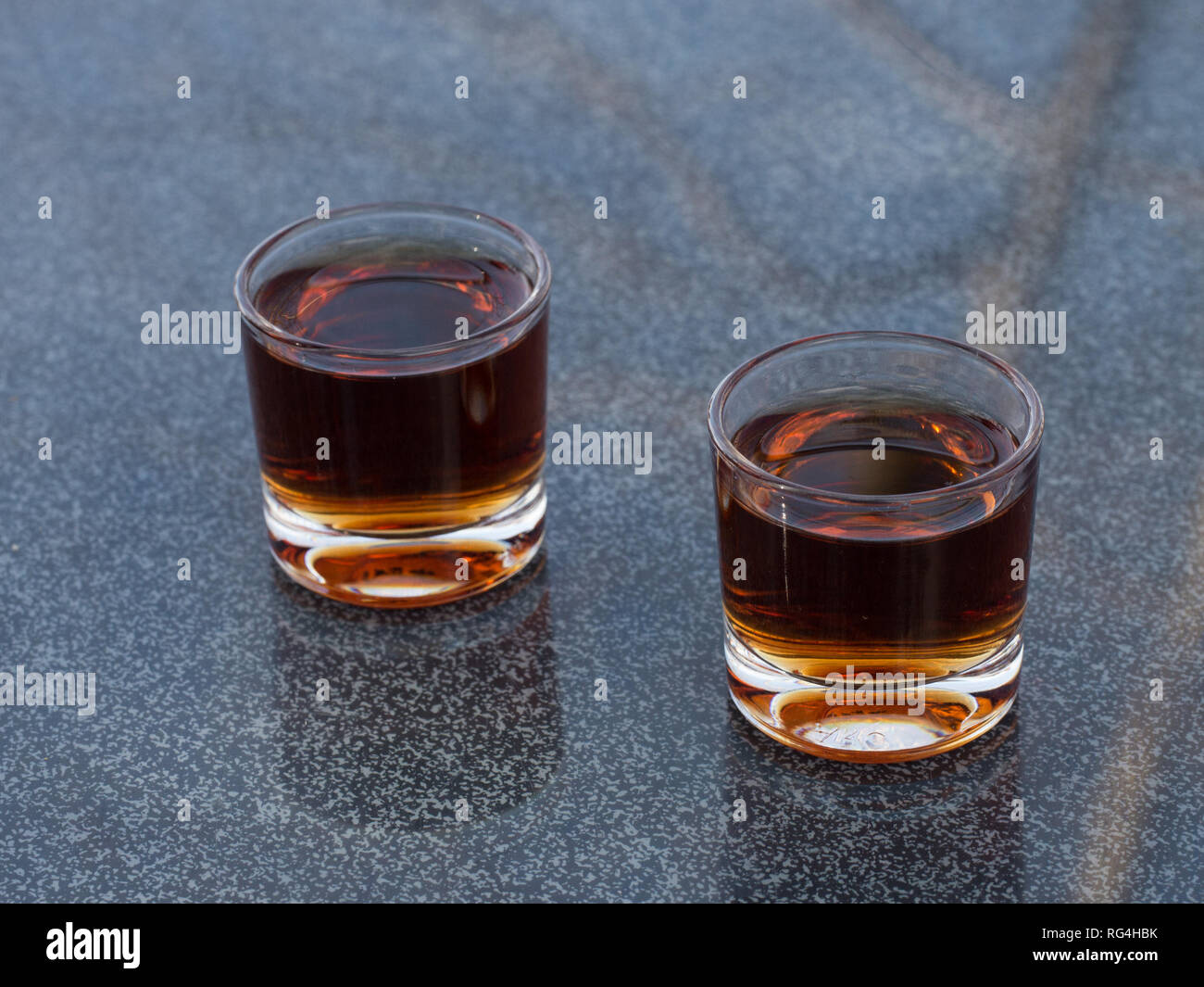 Madeira shots of local alcoholic beverage Stock Photo - Alamy